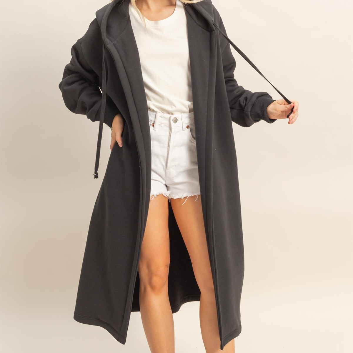Longline Hooded Sweatshirt Coat – Mainstream Boutique of New Prague