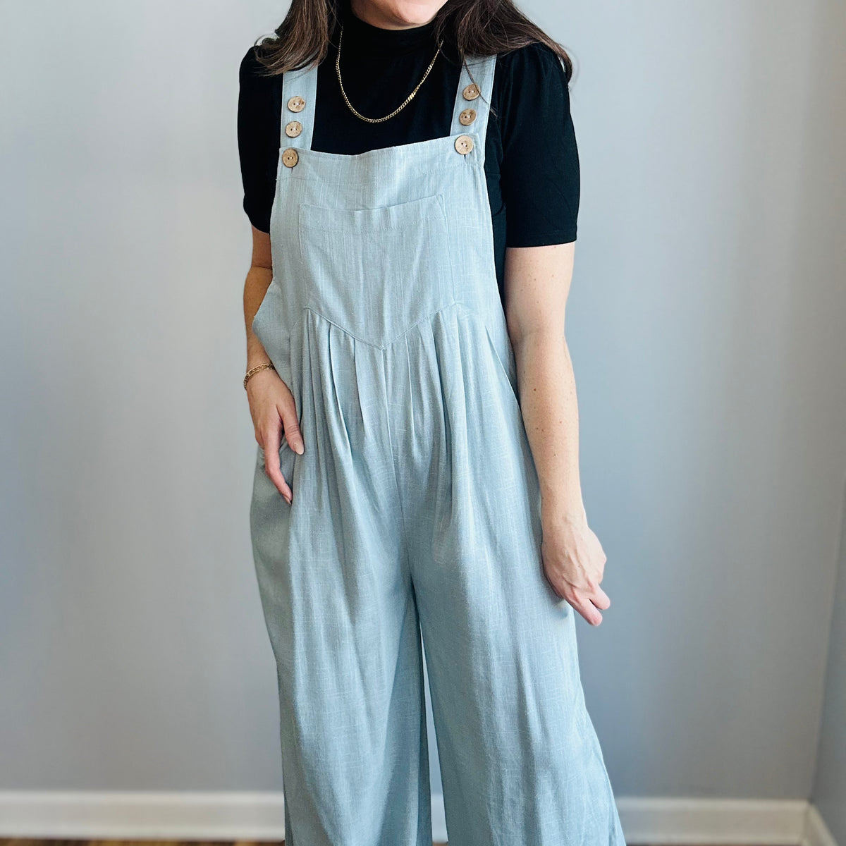 Light Blue Wide-Leg Overalls – Effortless Style with a Relaxed Fit ...